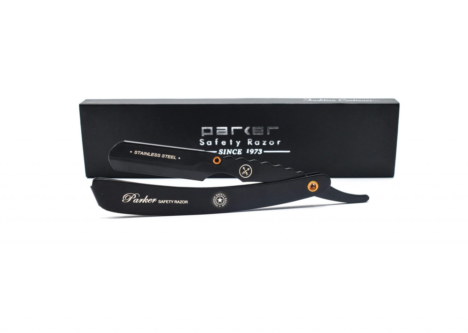 Parker Heavy Duty Black Stainless Straight Razor - Village Cigar ...